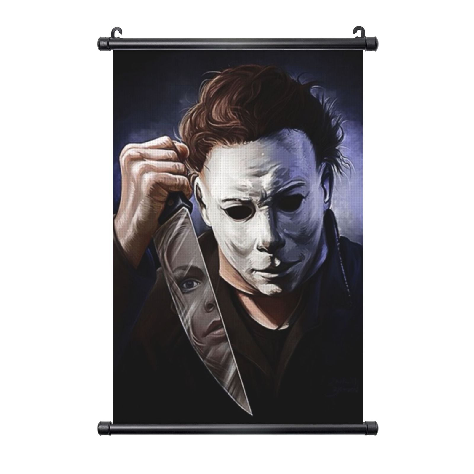 Michael Myers Halloween Poster Black Plastic Shaft Hanging Posters Wall ...