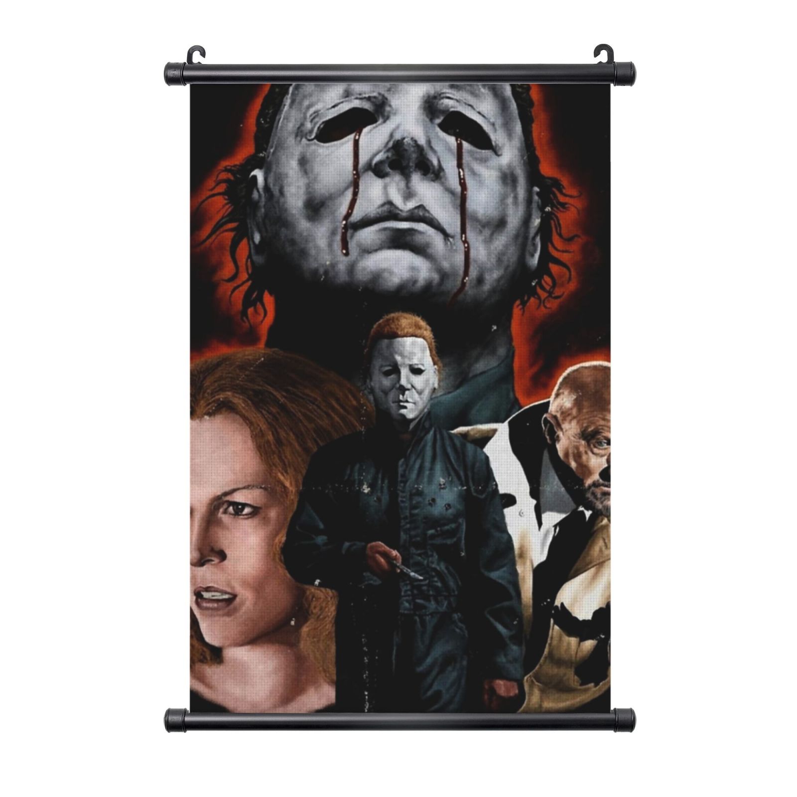 Michael Myers Halloween Poster Black Plastic Shaft Hanging Posters Wall ...