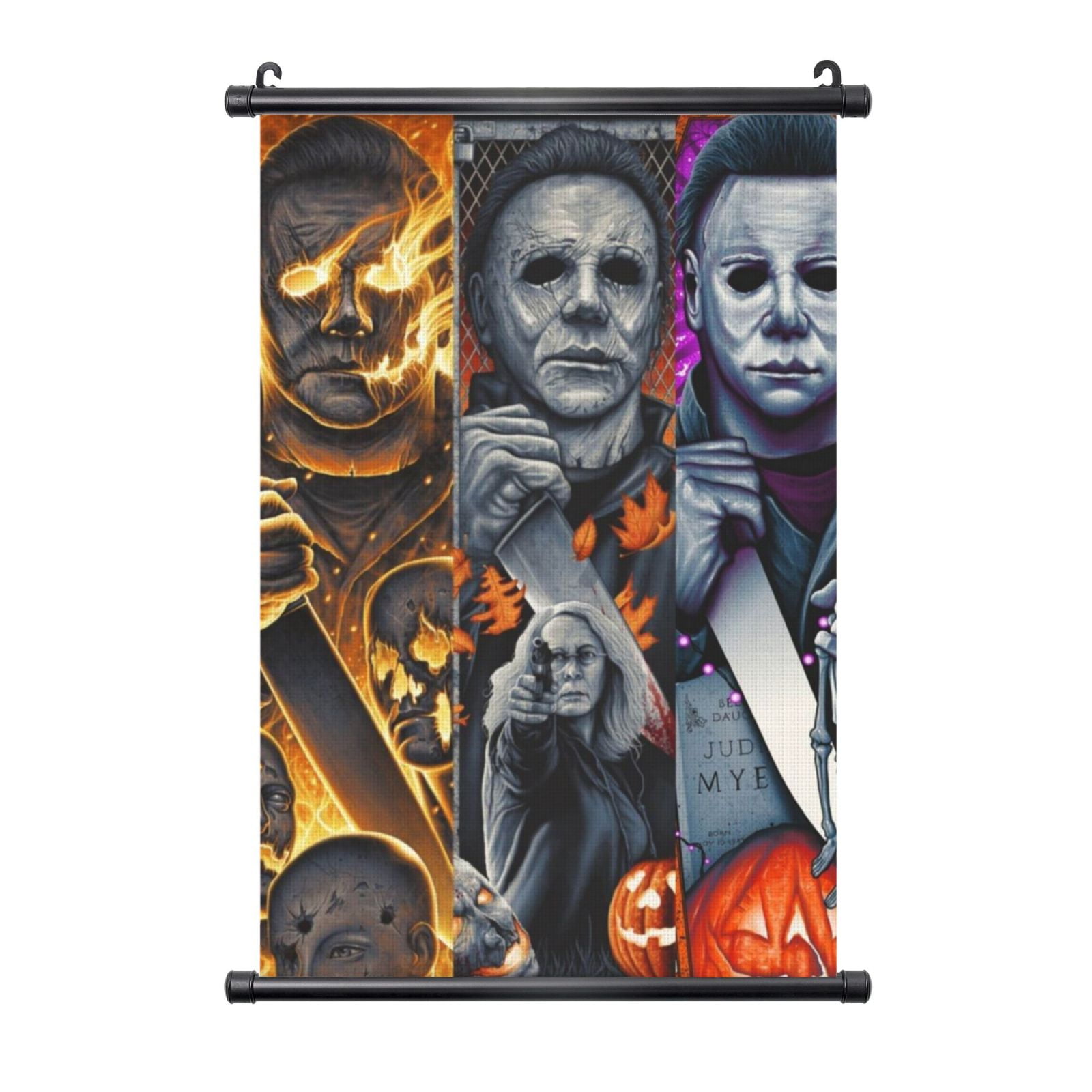 Michael Myers Halloween Poster Black Plastic Shaft Hanging Posters Wall ...