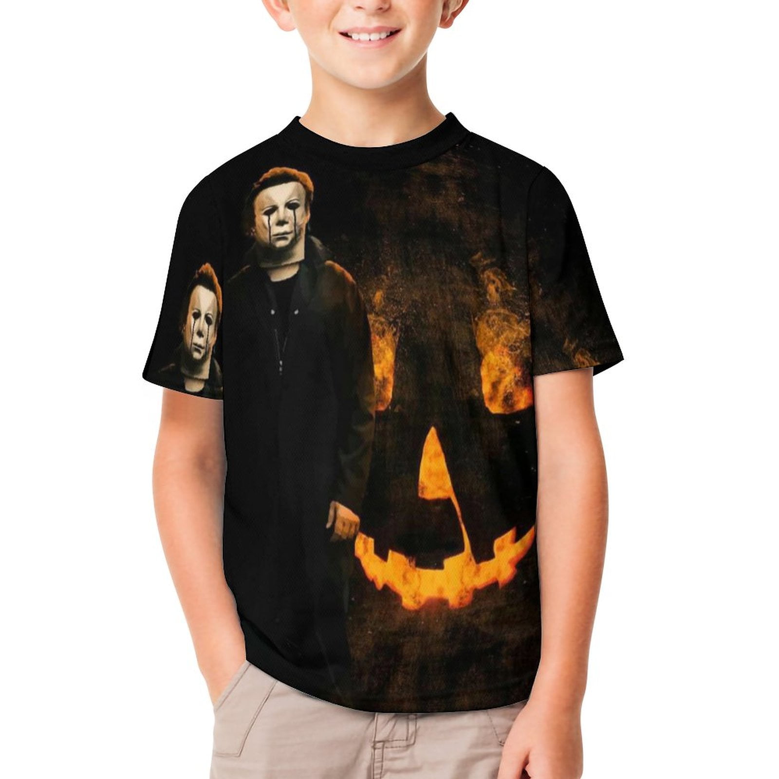 Michael Myers Halloween Unisex T-Shirt for Boys Girls Short Sleeve ...