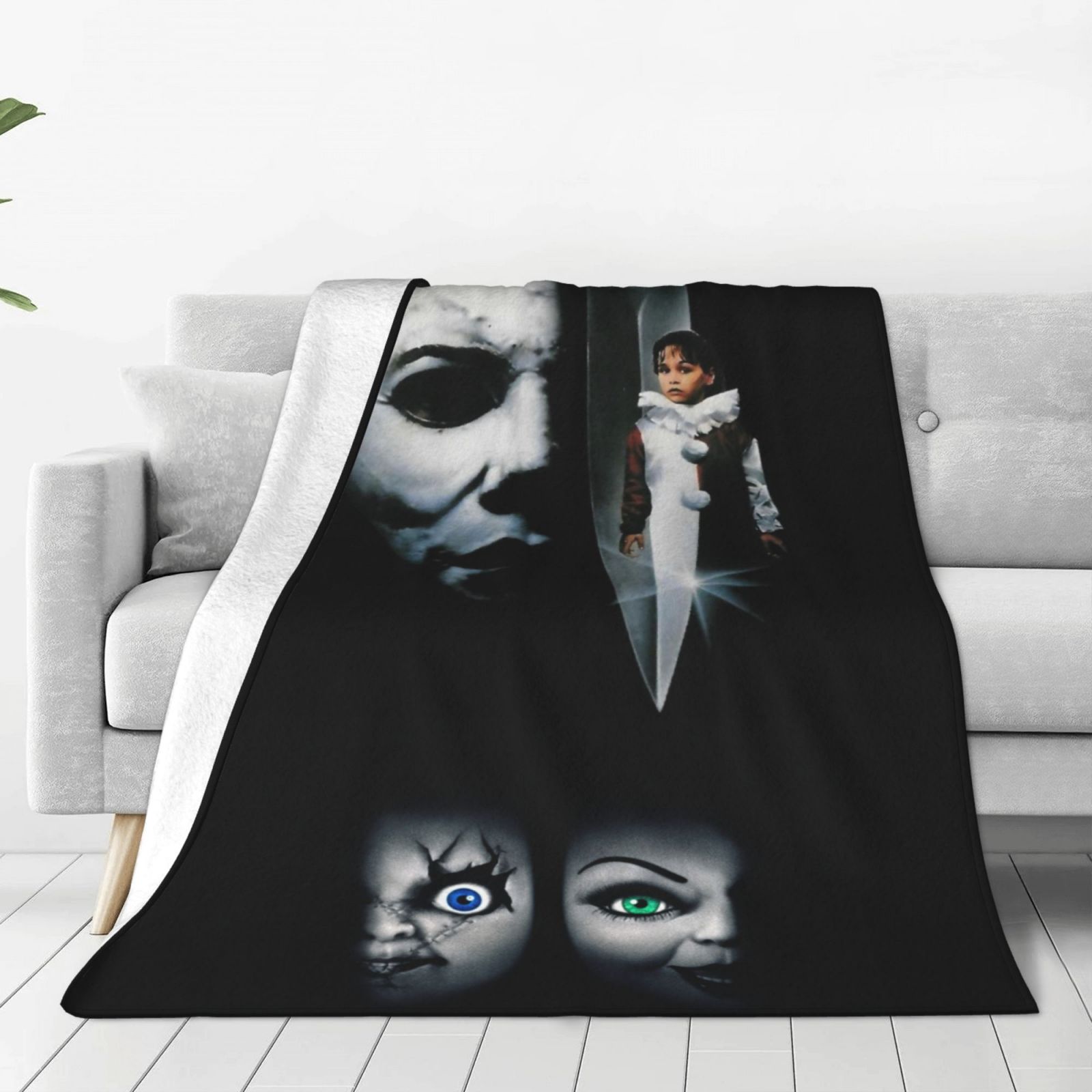 Michael Myers Horror Chucky Flannel Blanket Cozy Ultra-Soft Micro ...