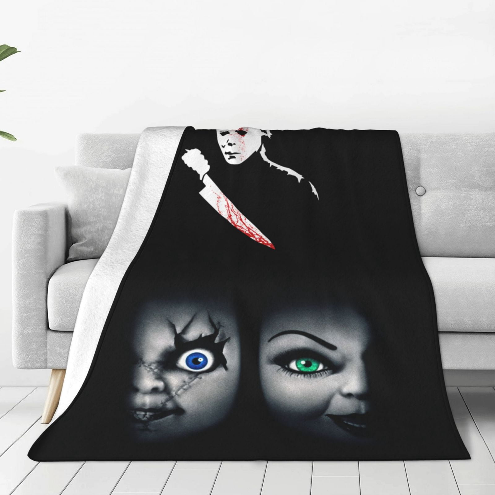 Michael Myers Horror Film Chucky Flannel Blanket Cozy Ultra-Soft Micro ...