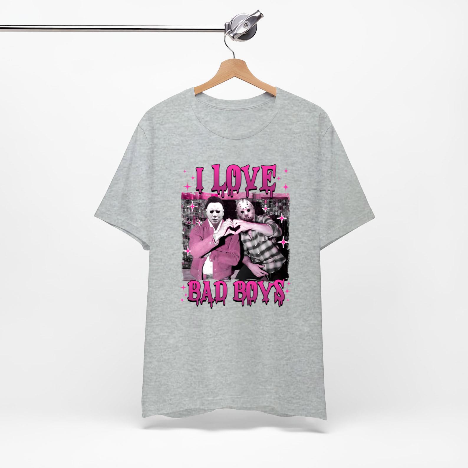 Michael Myers Jason Voorhees Heart Hand PNG, I Love Bad Boys T-shirt ...