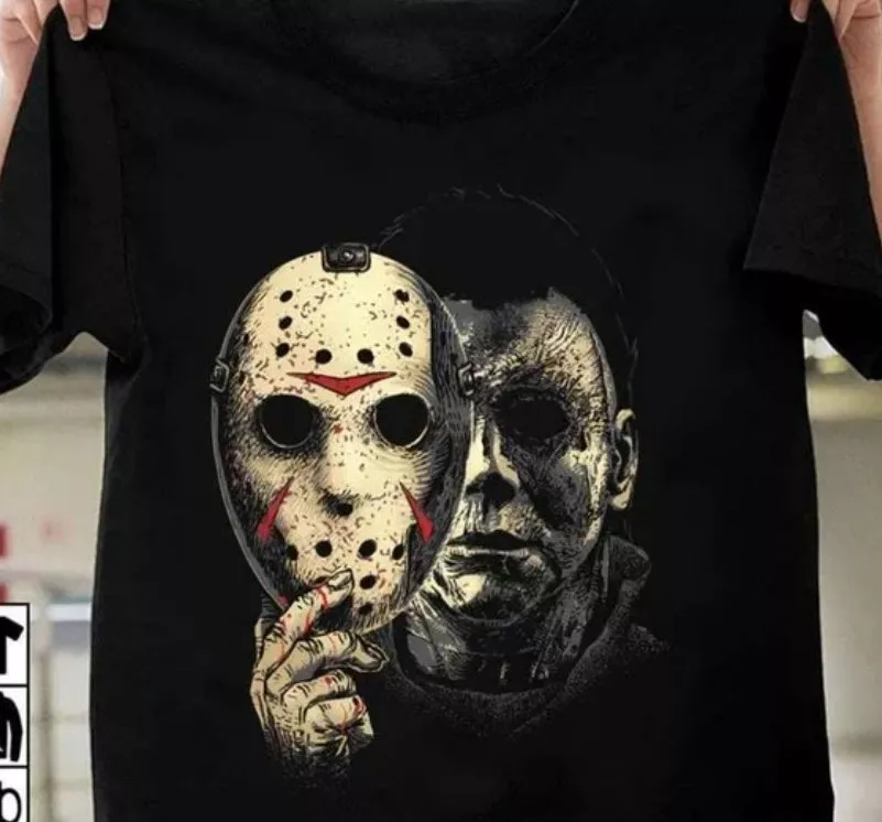 Michael Myers Jason Voorhees Mask Halloween Tshirt - Walmart.com
