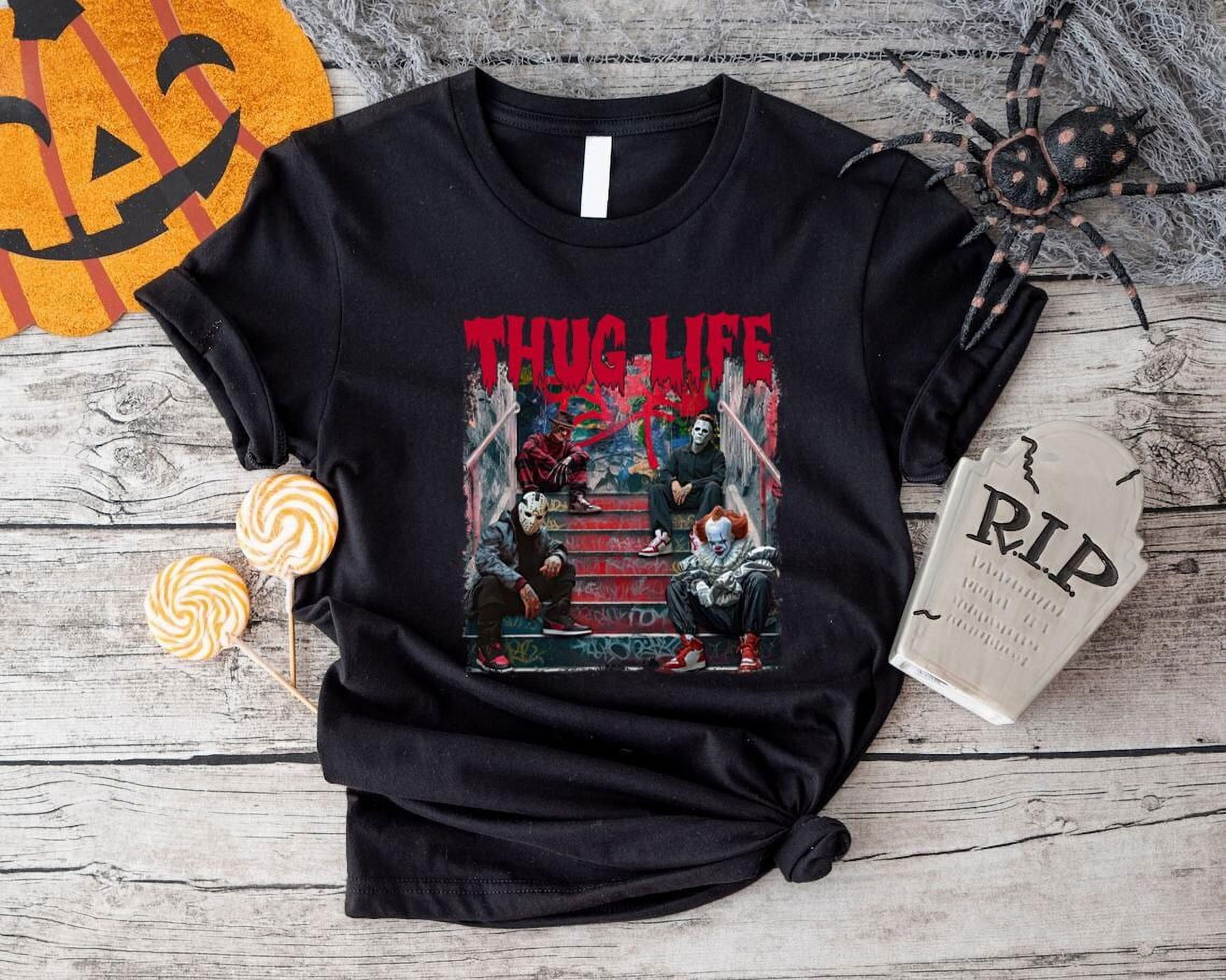 Michael Myers Jason Voorhees Shirt, Thug Life Horror Movie Shirt ...