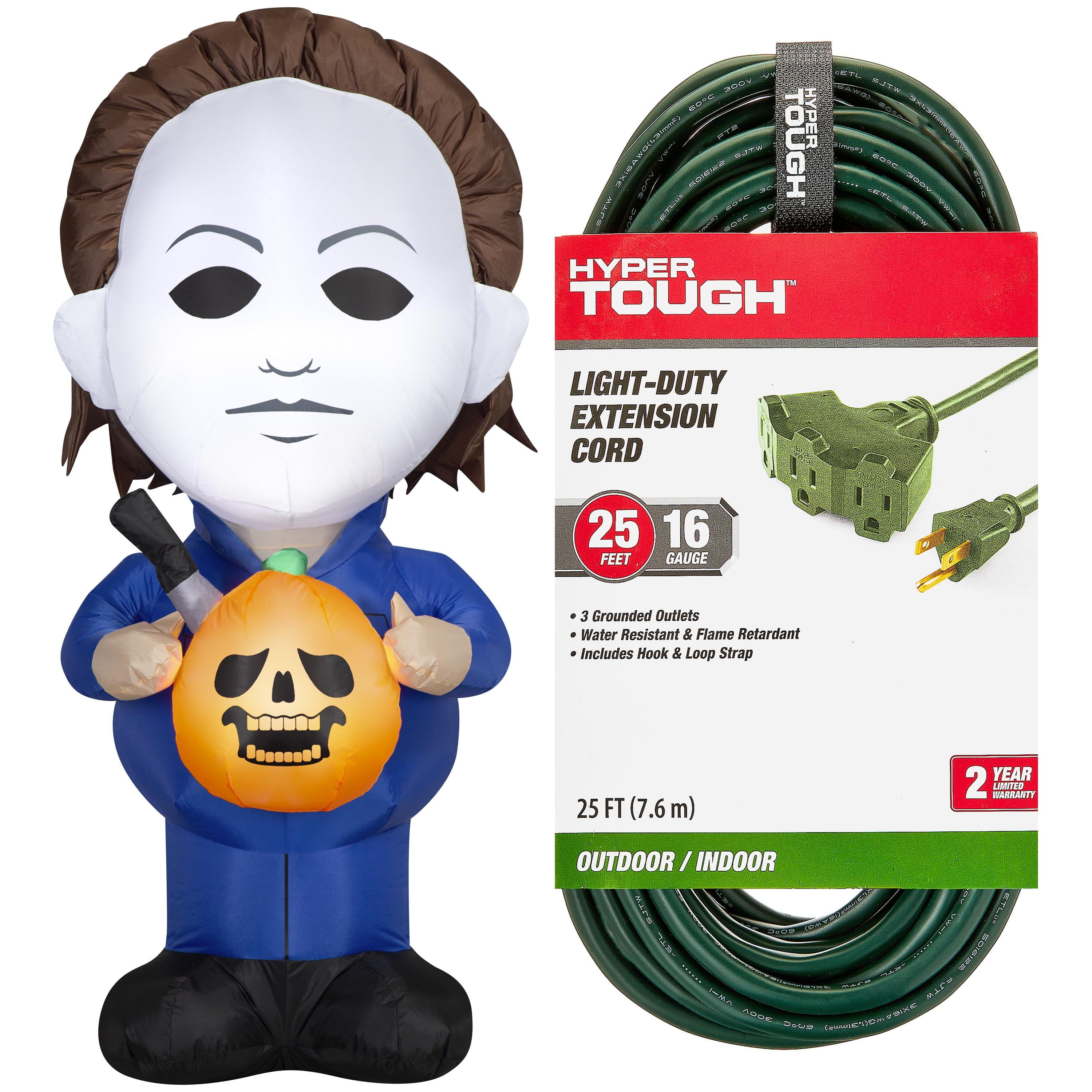Michael Myers & Knife Yard Inflatable + Hyper Tough 25FT Tri-Outlet ...