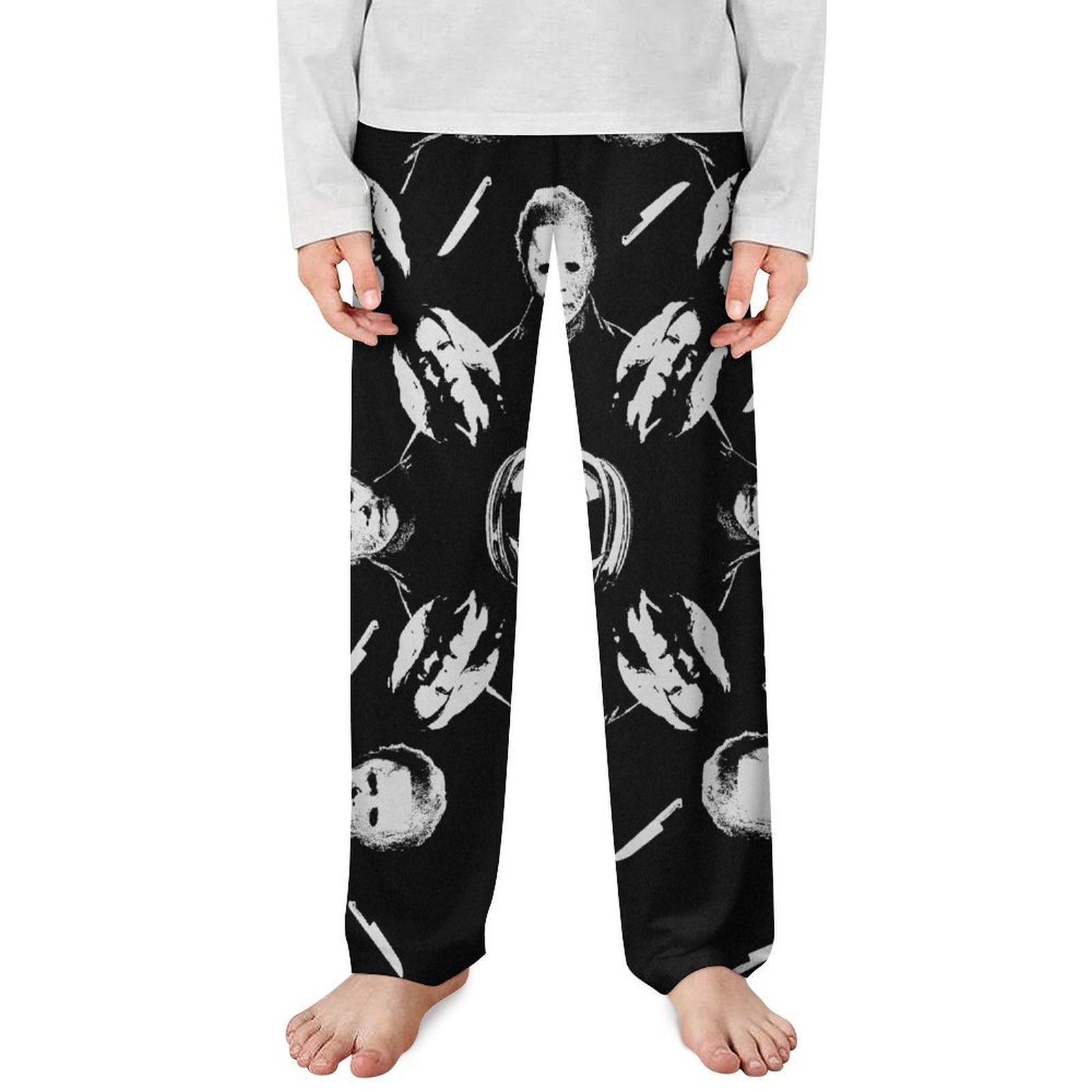 Michael Myers Pattern Comfy Pajamas For Kids Cozy Lounge Straight Leg ...