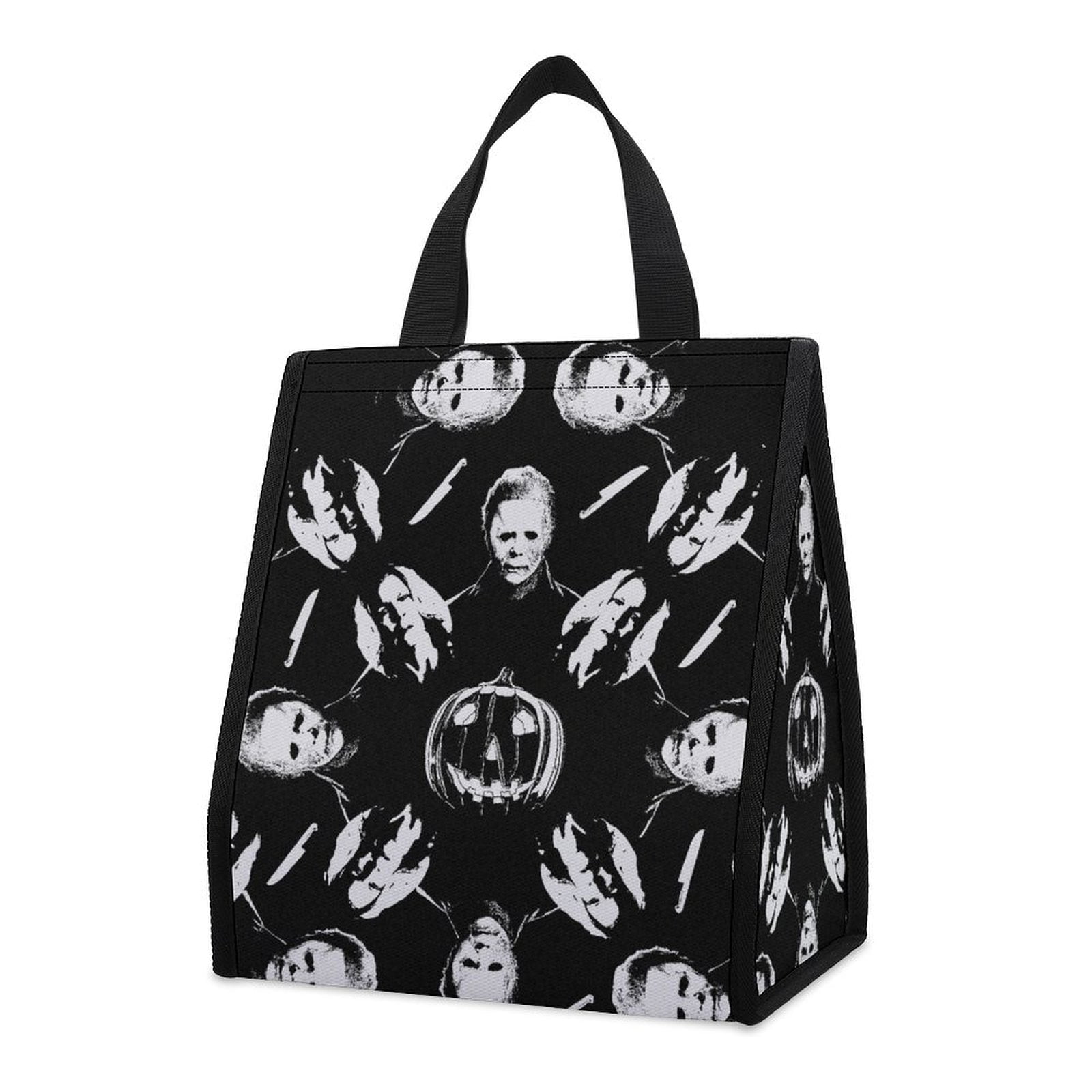 Michael Myers Pattern Folding Insulated Lunch Bag Portable Lunchbag ...