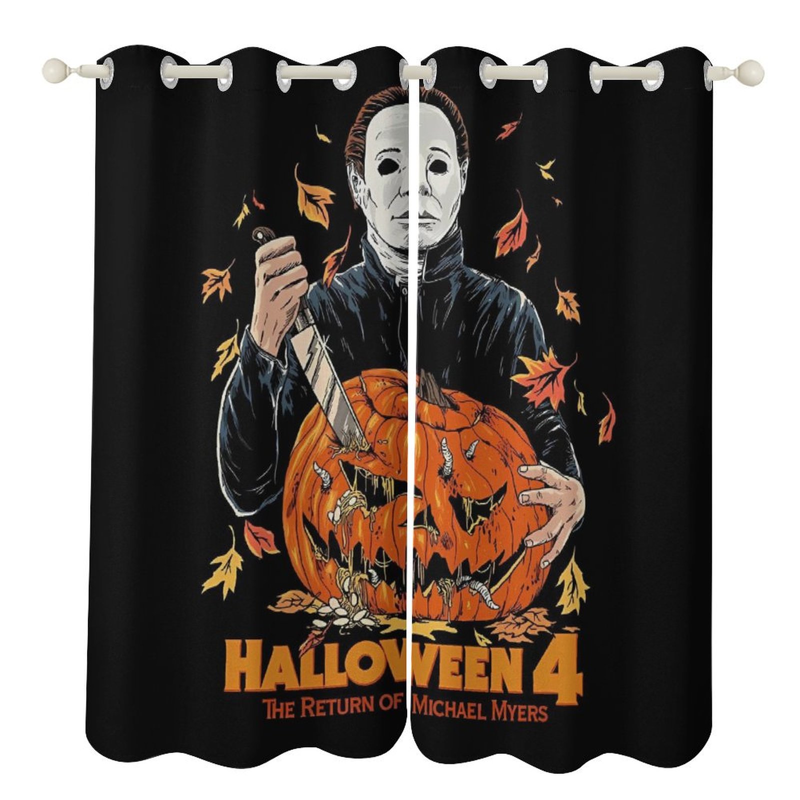 Michael Myers Perforated Curtain Blackout Curtains Decorative Apartment ...