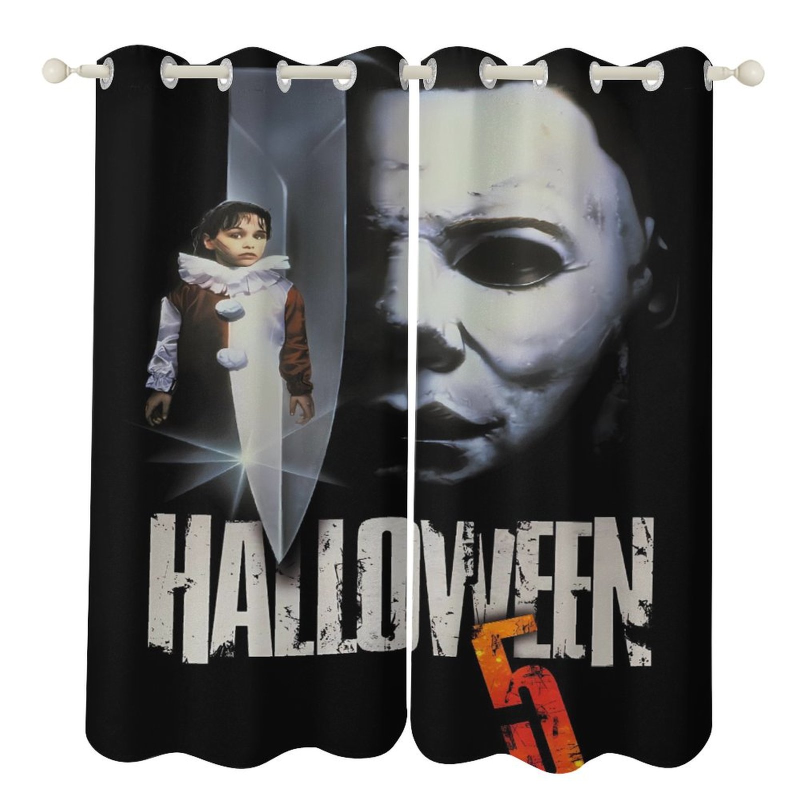 Michael Myers Perforated Curtain Blackout Curtains Decorative Apartment ...