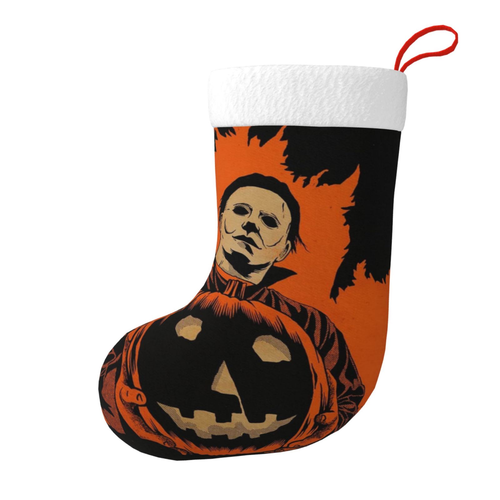Michael Myers Pumpkin Christmas Stocking Xmas Candy Gift Bag Fireplace ...