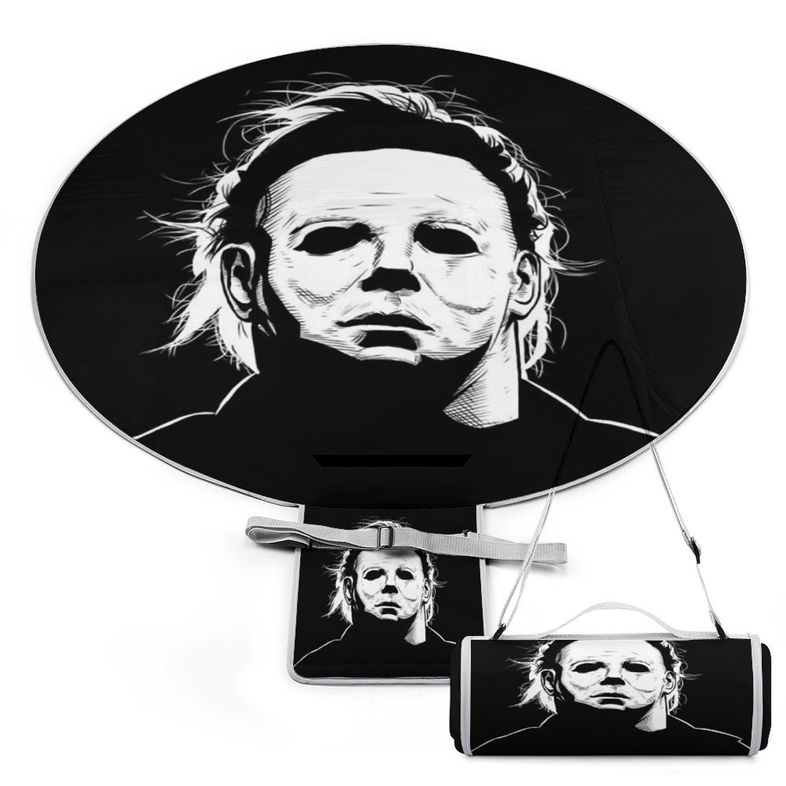 Michael Myers Round Picnic Blanket Portable Large Outdoor Foldable ...