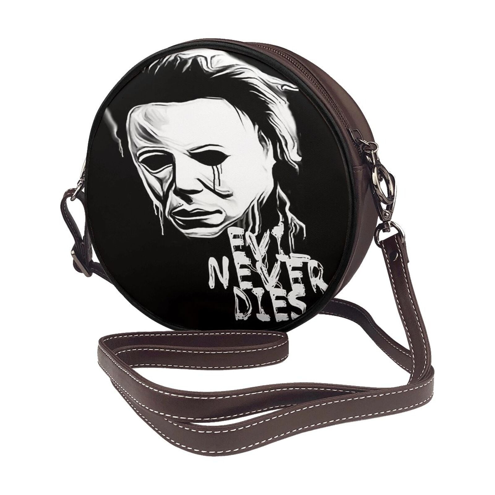 Michael Myers Round Tote Handbags,PU Leather Round Crossbody Bags for ...
