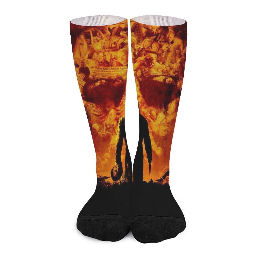 Michael Myers Skull Fashion Socks Warm Elastic Knitted Crew Calf Socks ...