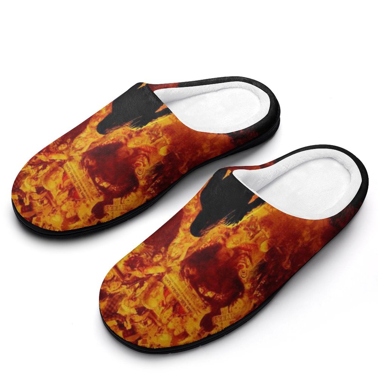 Michael Myers Skull Men's Cotton Slippers Winter Fuzzy Lightweight Anti ...