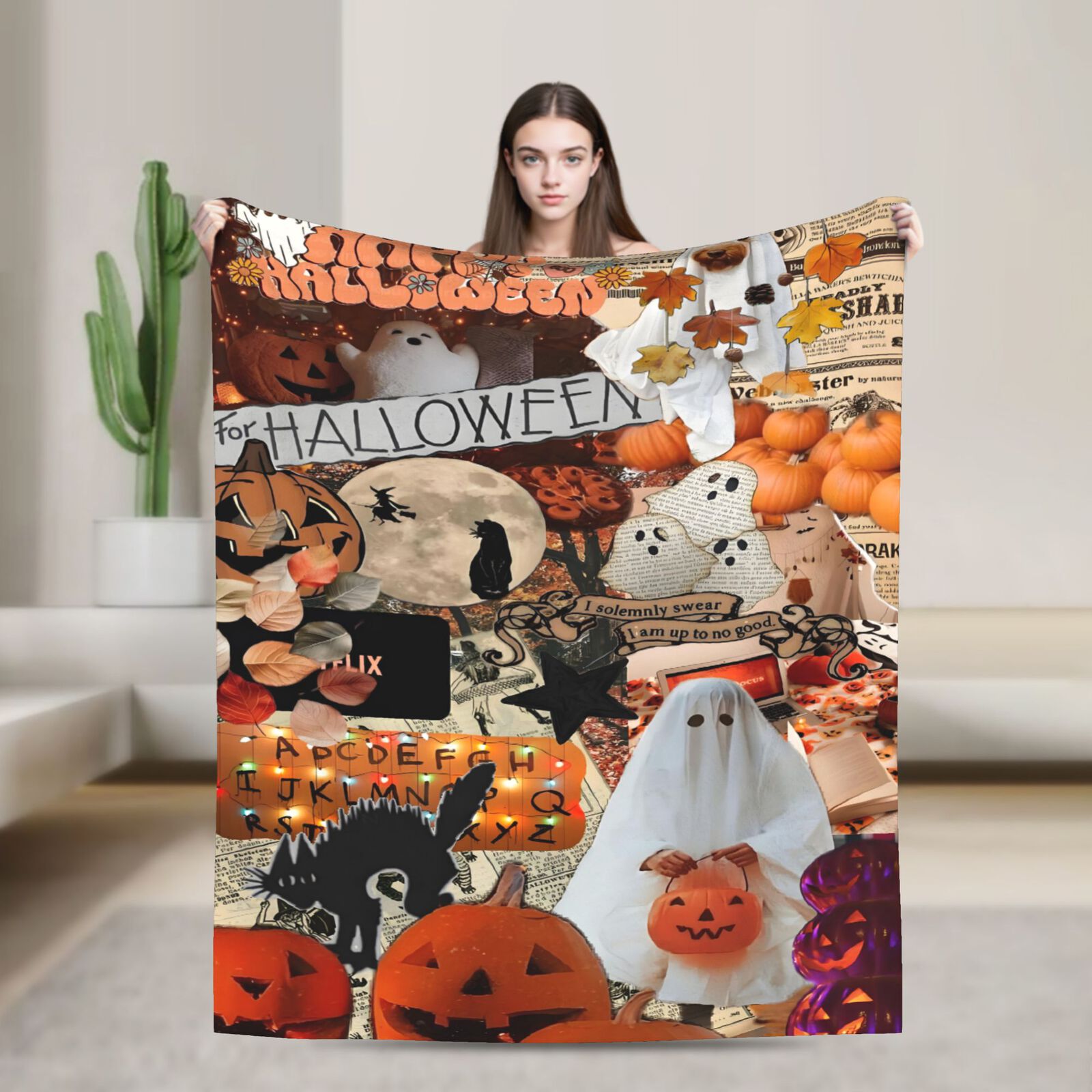 Michael MyersHalloween spooky blanket, cute ghosts, super soft, warm ...