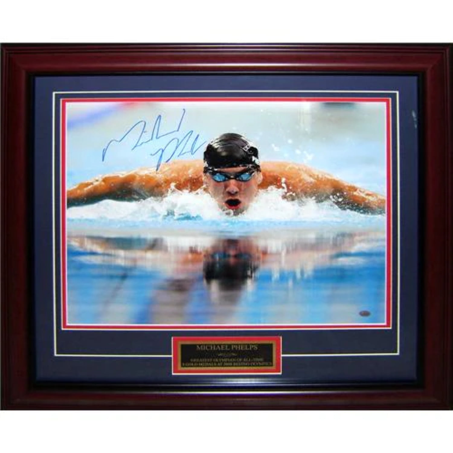 Michael Phelps Autographed Olympic Swimming Deluxe Framed 16x20 Photo w ...