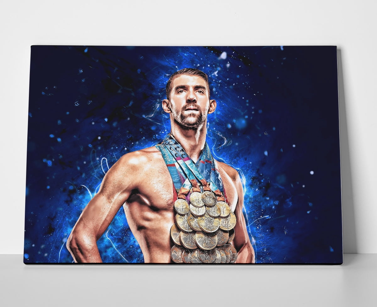 Michael Phelps Olympics Poster or Wrapped Canvas - Walmart.com