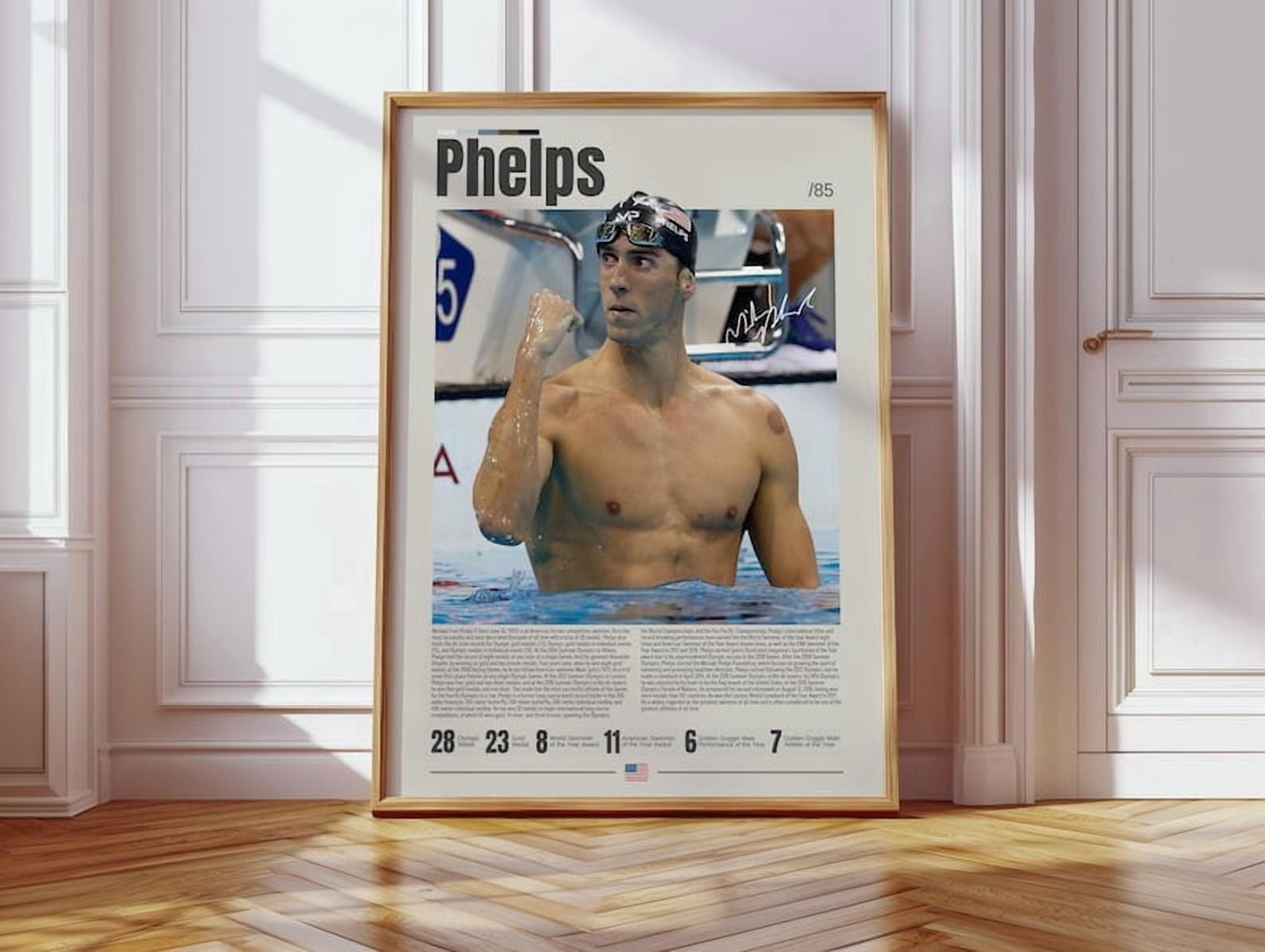 Michael Phelps Swimming Legend Poster Motivational Sports Wall Decor ...