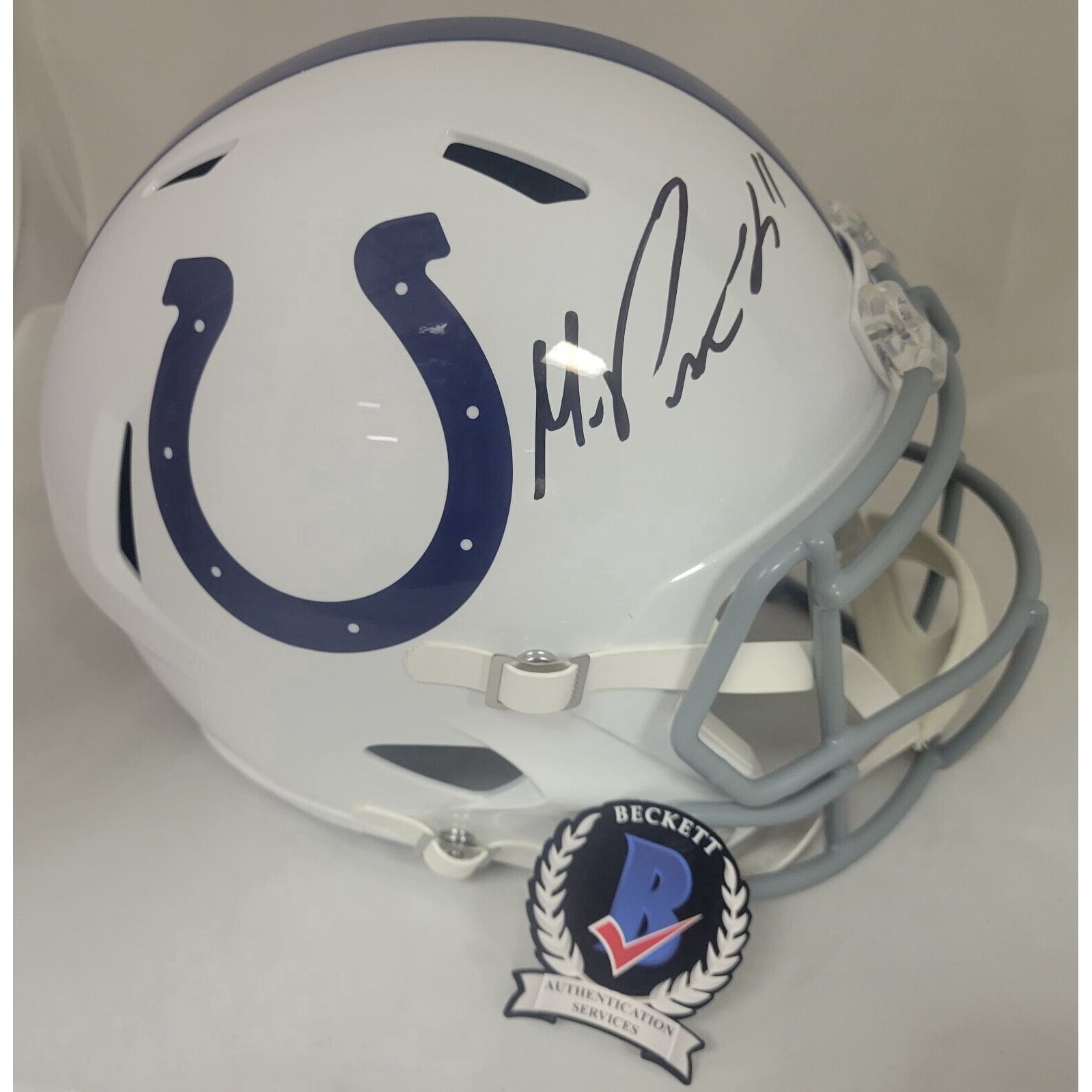 Michael Pittman Jr. Signed Colts Full Size Replica Helmet Beckett ...