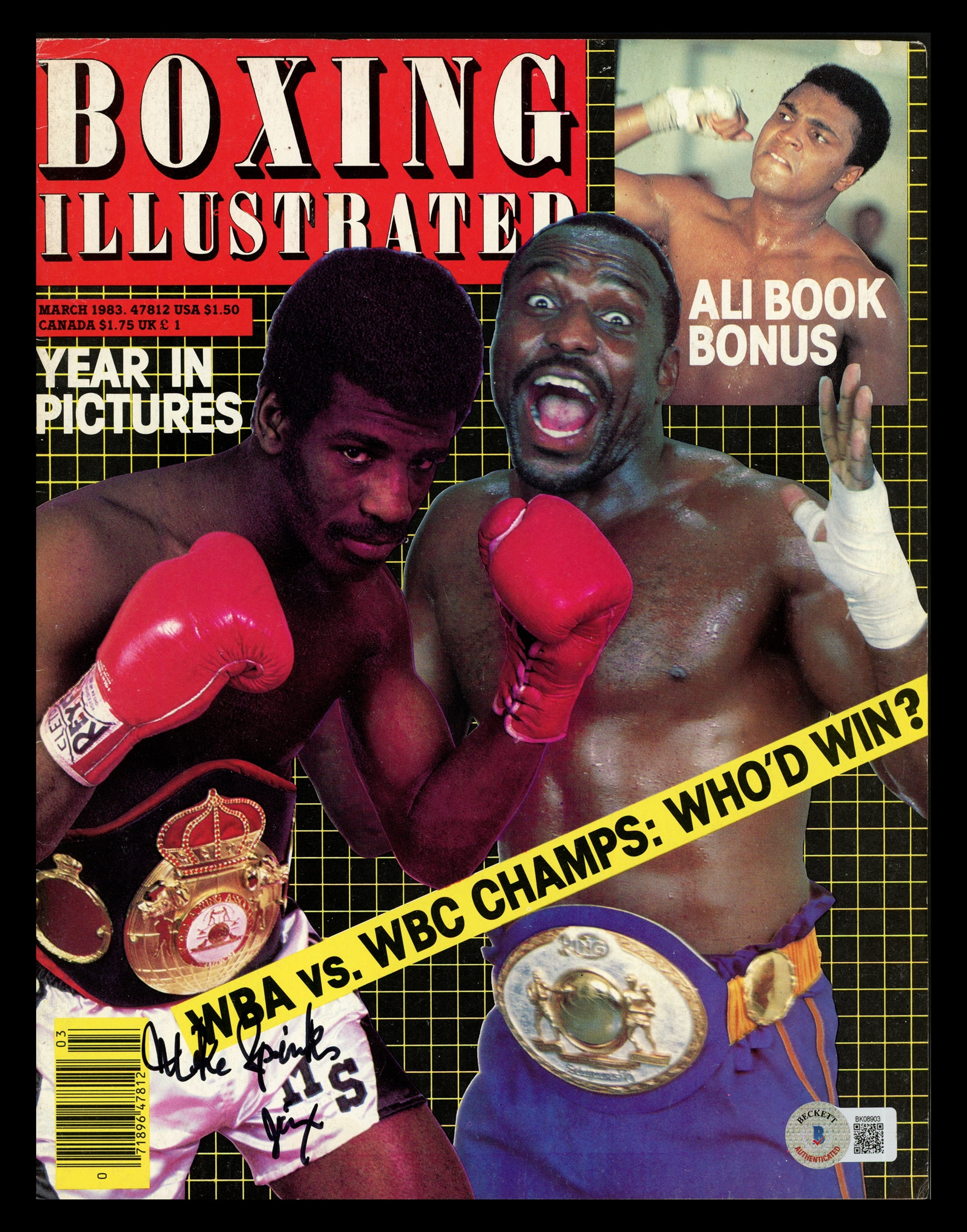 Michael Spinks "Jinx" Autographed Boxing Illustrated Magazine Beckett ...
