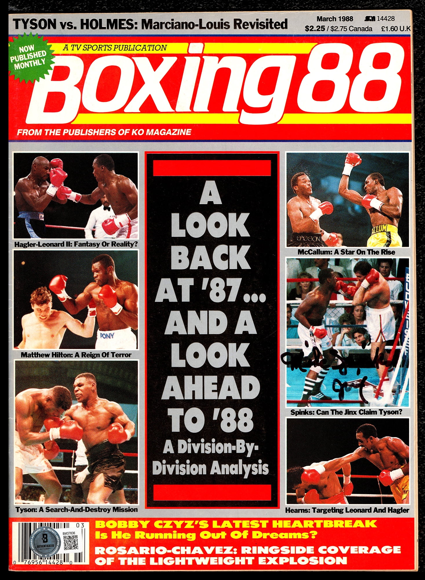 Michael Spinks "Jinx" Autographed Magazine Beckett BAS QR #BM37836 ...