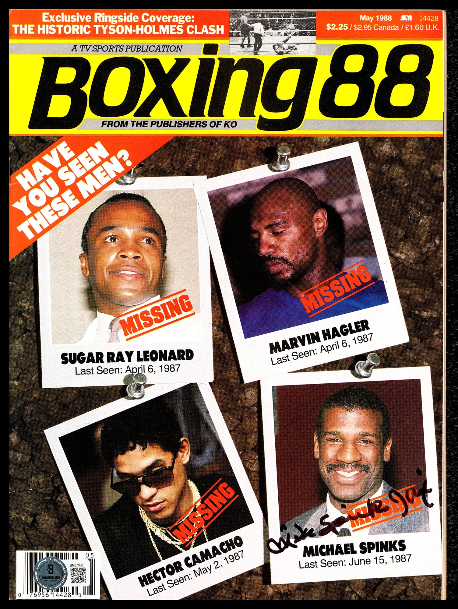 Michael Spinks "Jinx" Autographed Magazine Beckett BAS QR #BM37838 ...