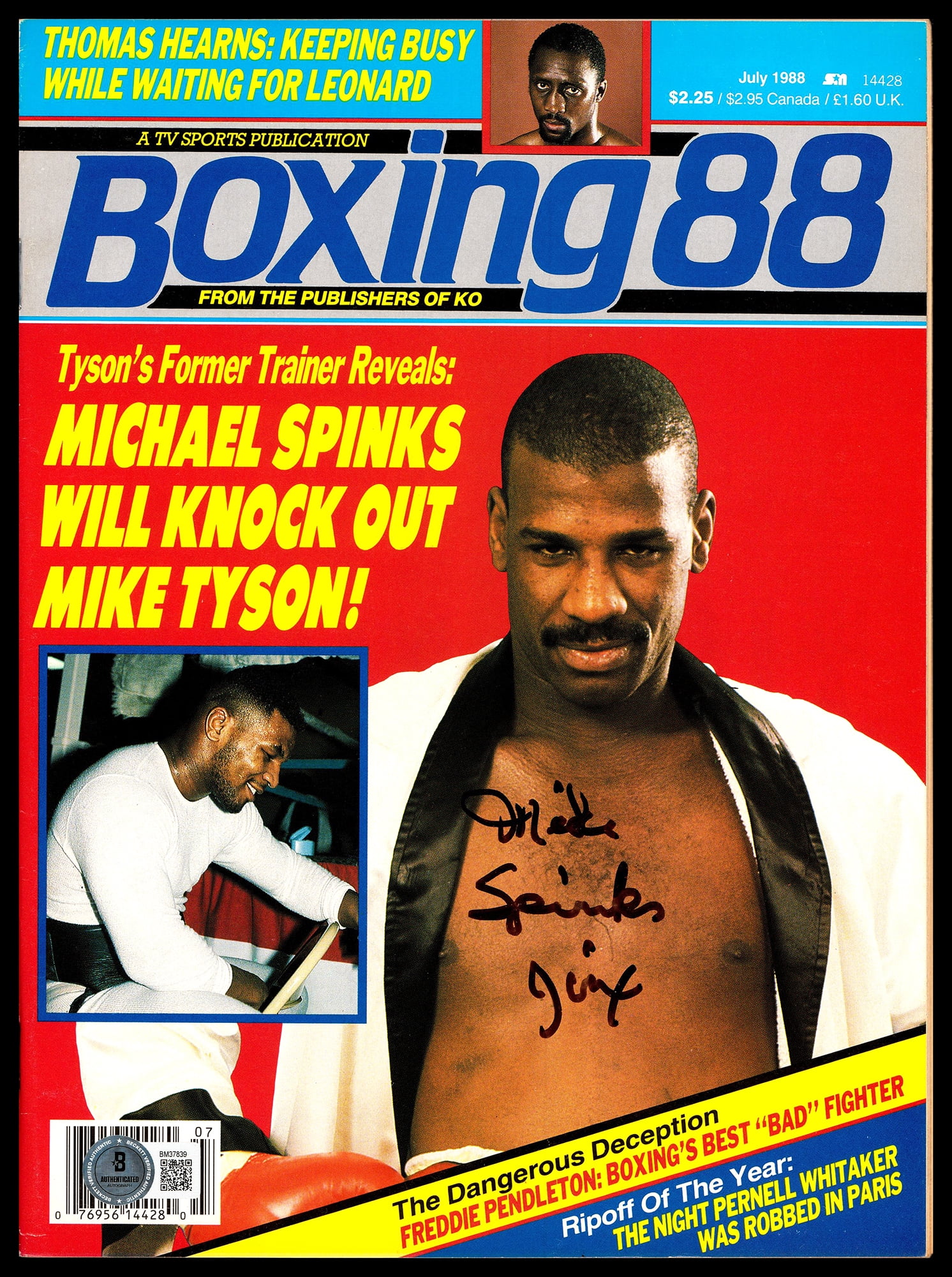 Michael Spinks "Jinx" Autographed Magazine Beckett BAS QR #BM37839 ...