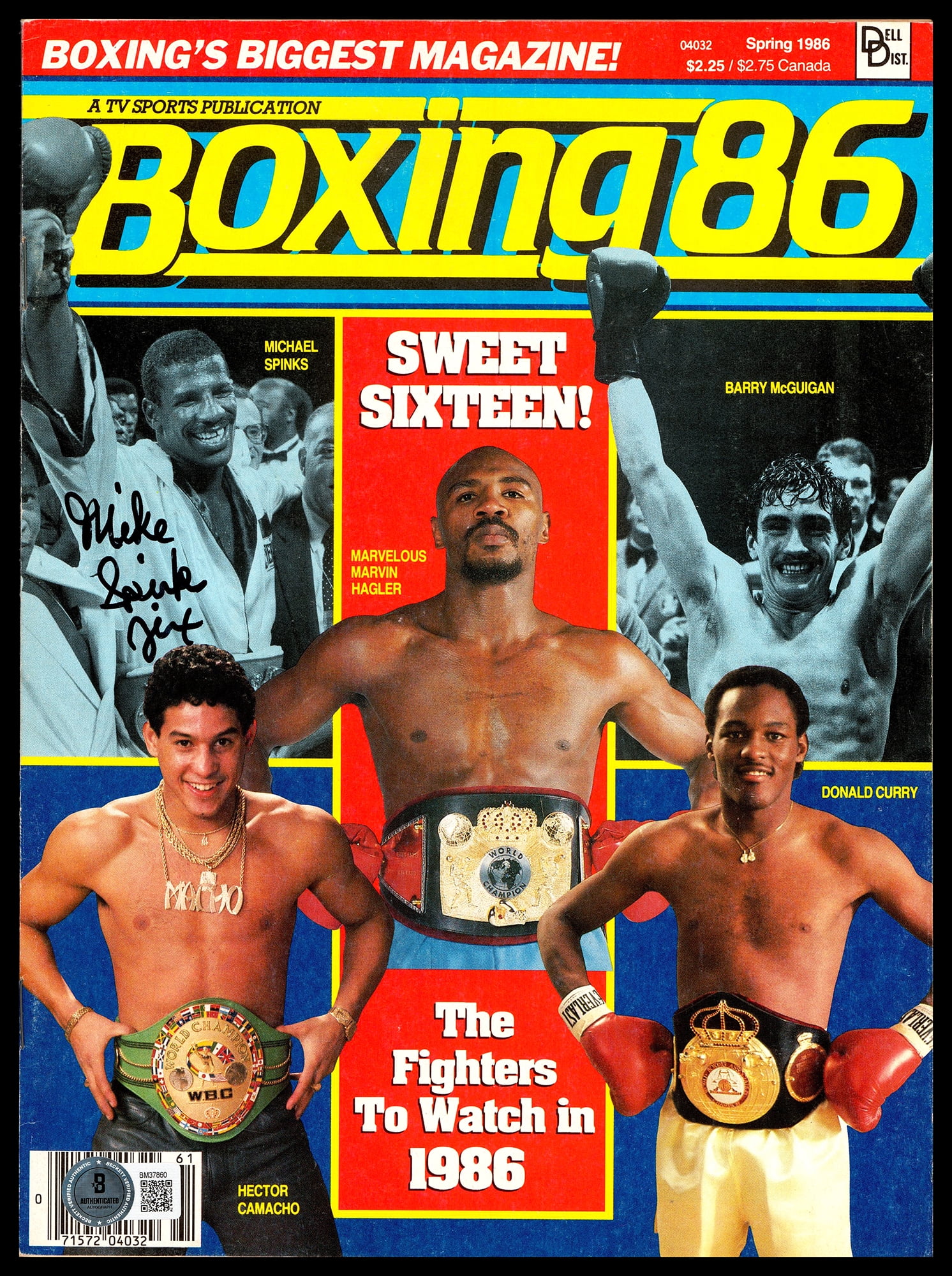 Michael Spinks "Jinx" Autographed Magazine Beckett BAS QR #BM37860 ...