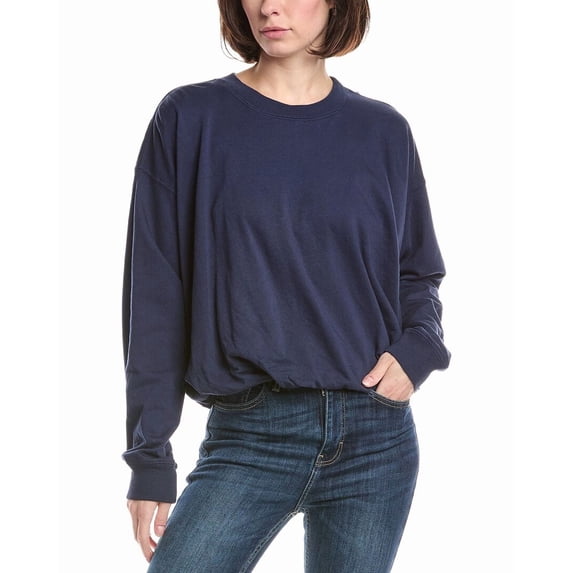 Michael Stars womens Mariah Bubble Hem Sweatshirt, l, Blue - Walmart.com