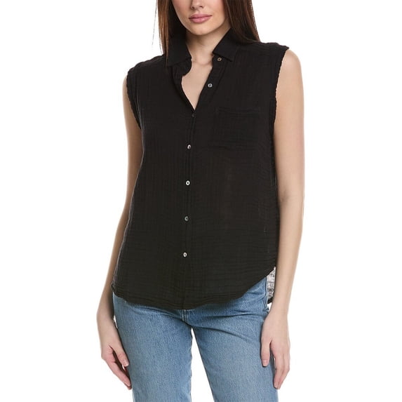 Michael Stars womens Monique Button-Down Tank, XL, Black - Walmart.com