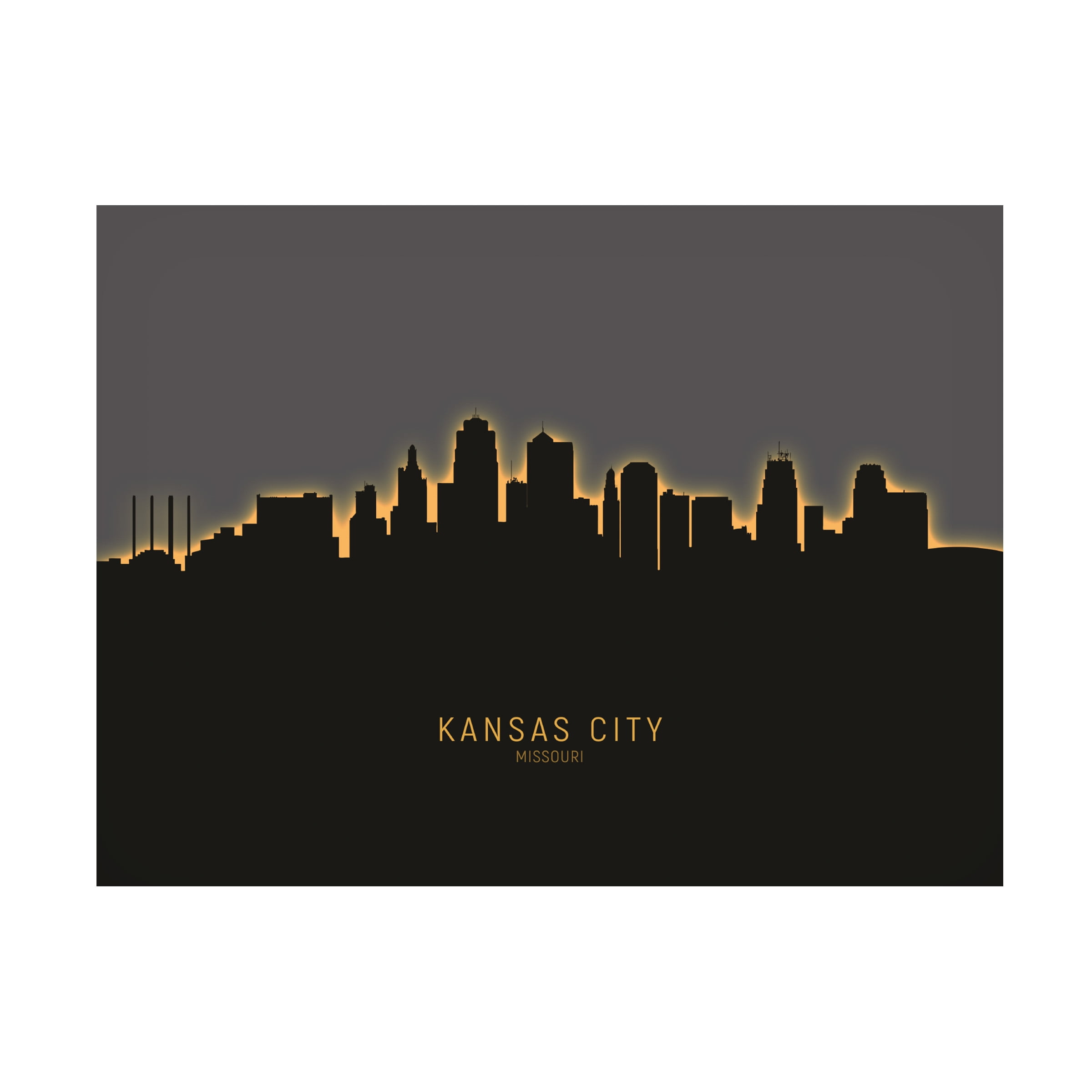 Michael Tompsett 'Kansas City Missouri Skyline Glow II' Canvas Art ...