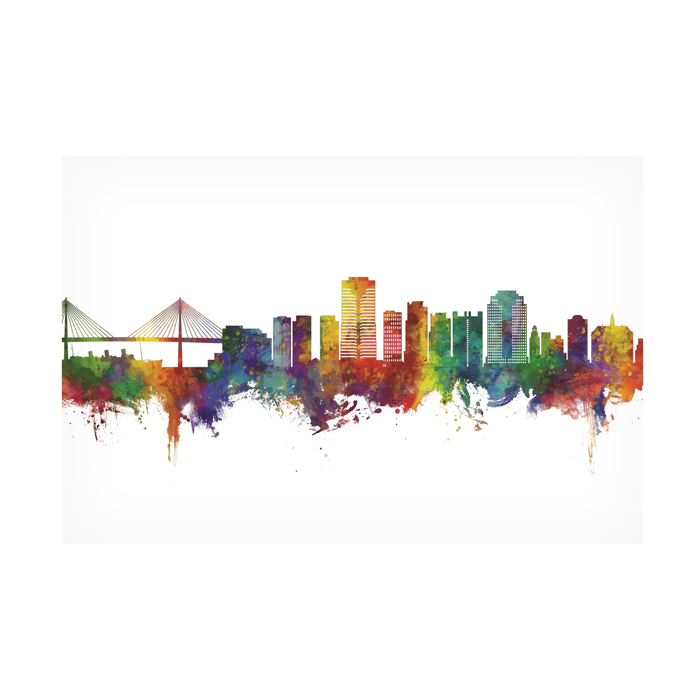 Michael Tompsett 'Long Beach California Skyline' Canvas Art - Walmart.com