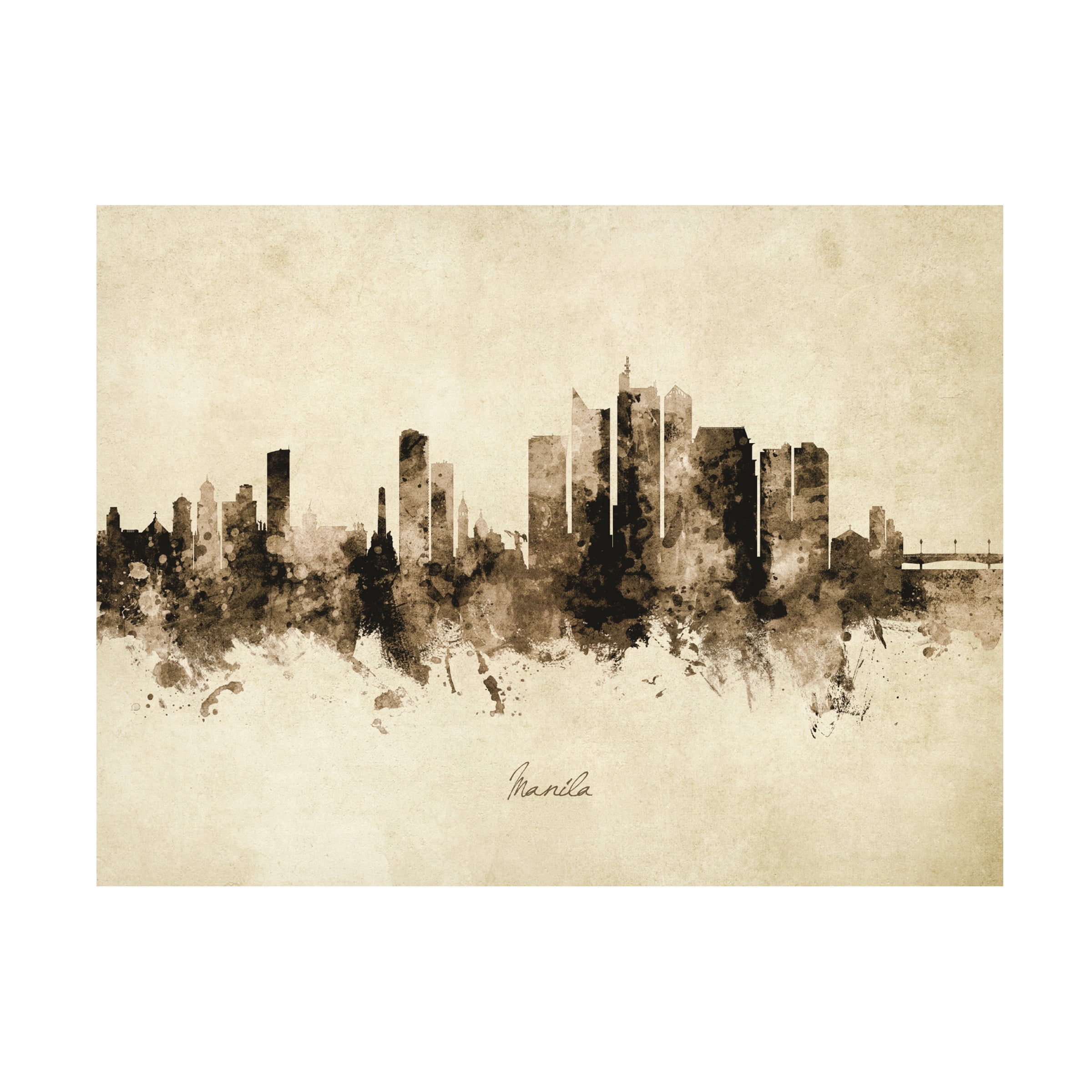 Michael Tompsett Manila Philippines Skyline Canvas Art - Walmart.com