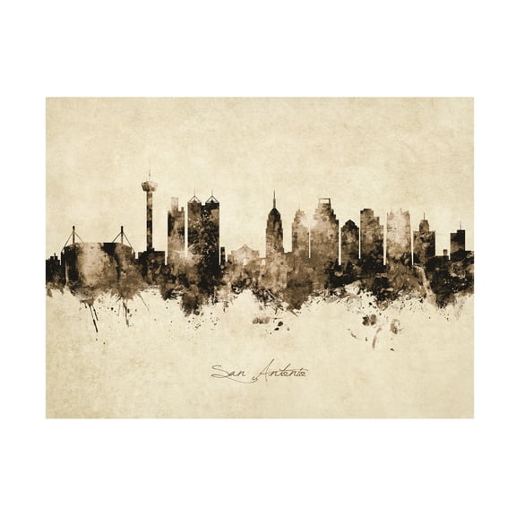 Michael Tompsett 'Fort Worth Texas Skyline Vintage' Canvas Art ...