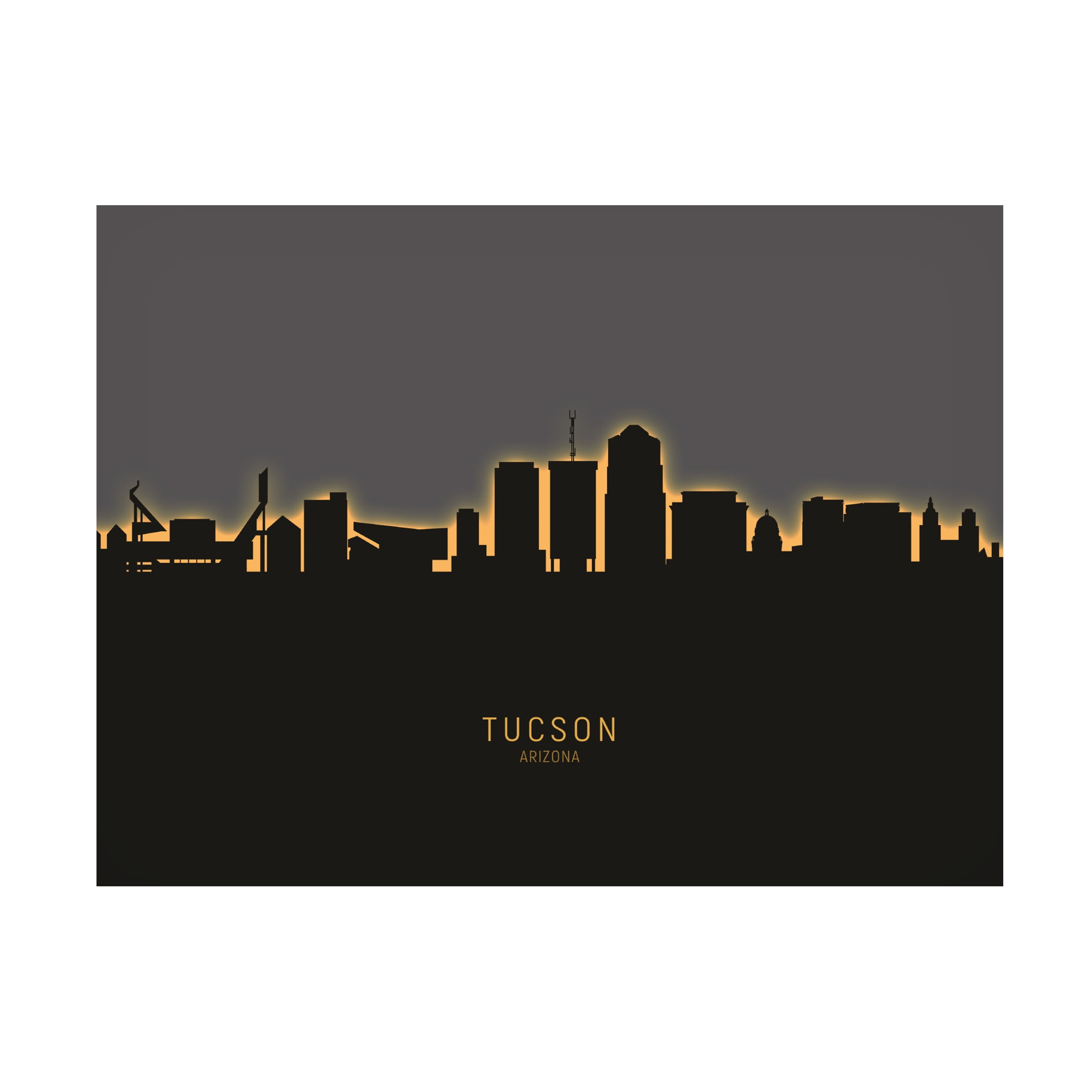 Michael Tompsett 'Tucson Arizona Skyline Glow II' Canvas Art - Walmart.com