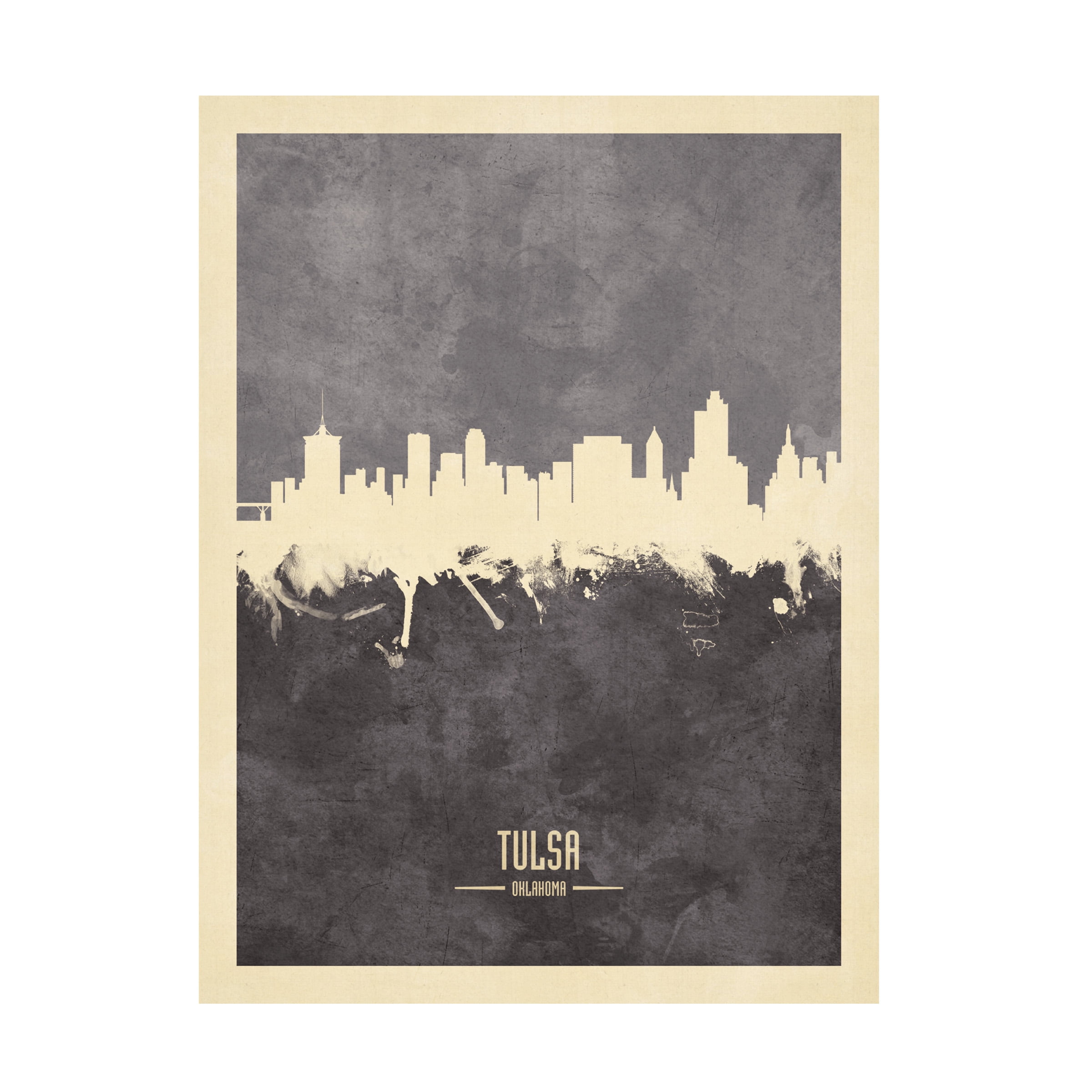 Michael Tompsett Tulsa Oklahoma Skyline Canvas Art - 24 x 32 - Walmart.com