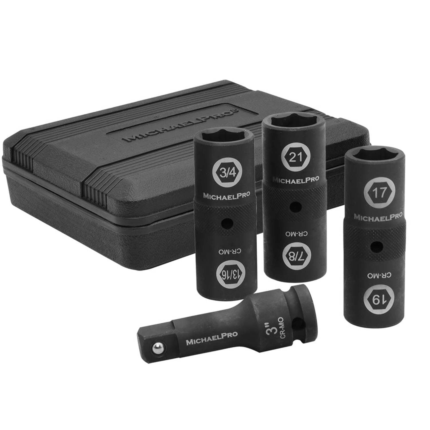MichaelPro MP005022 1/2-INCH DRIVE IMPACT FLIP LUG NUT SOCKET SET ...