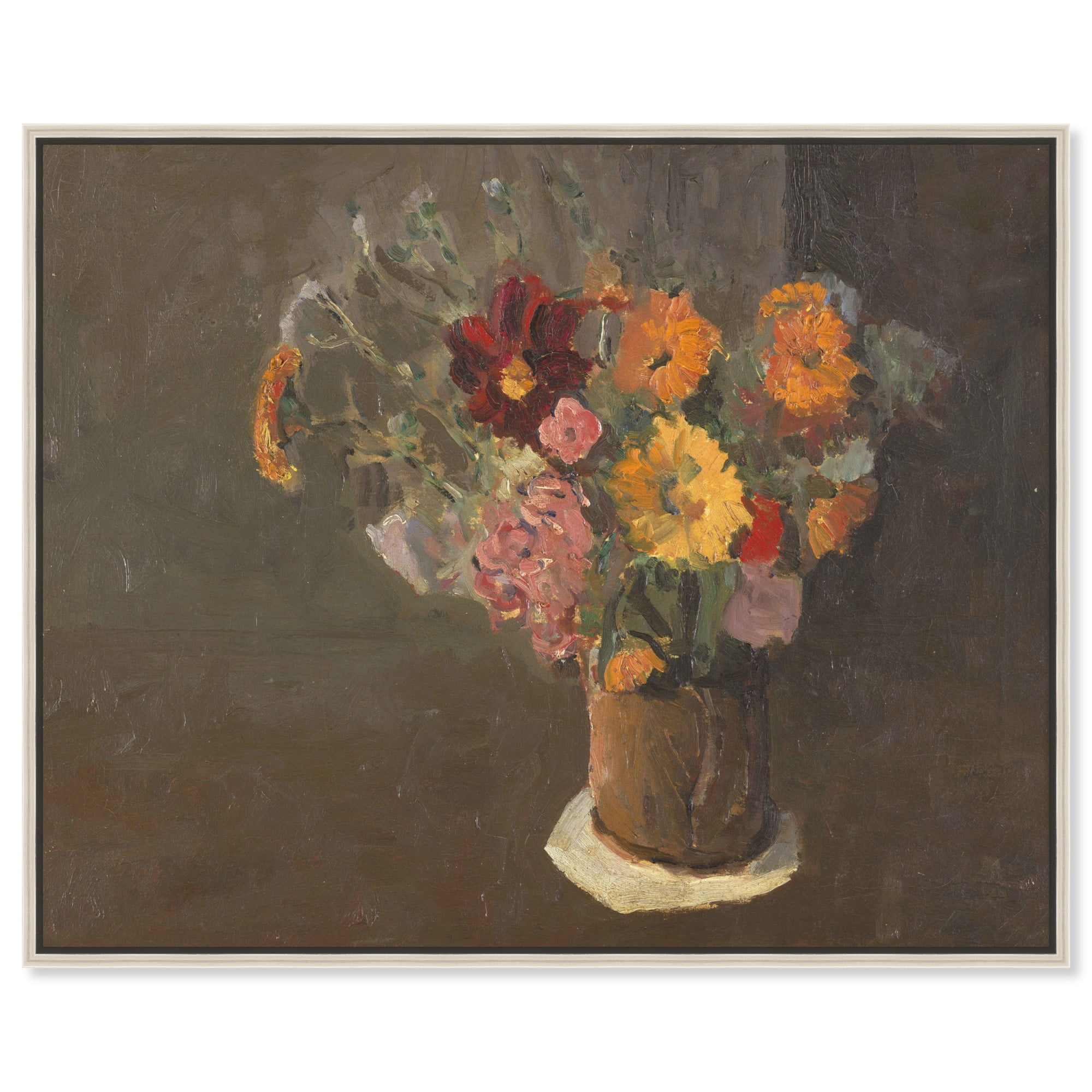 Michaelmas Daisies In A Pot Tankard Canvas Vintage Wall Art by Art ...