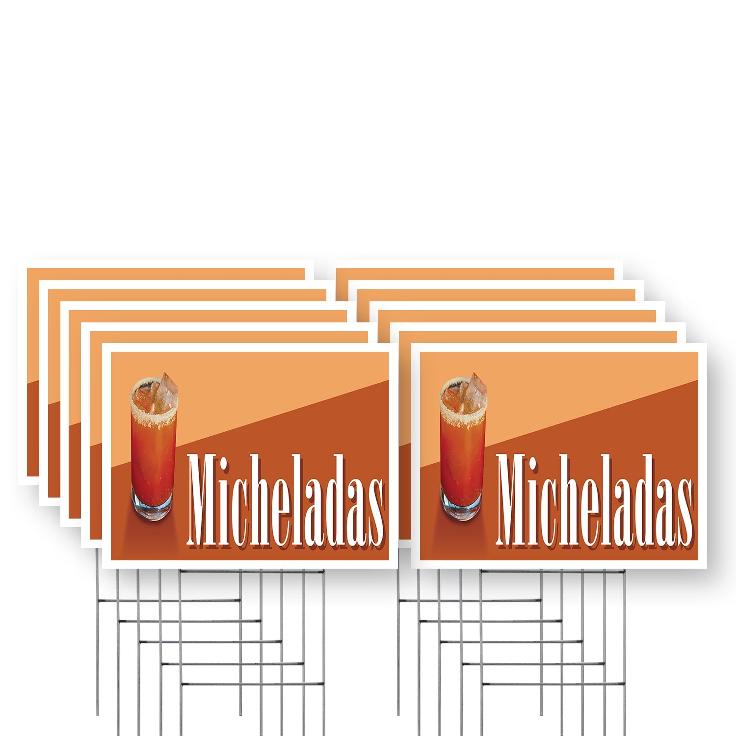 Micheladas Yard Sign 10 Pack of 12 Inch x 16 Inch Double Sided ...