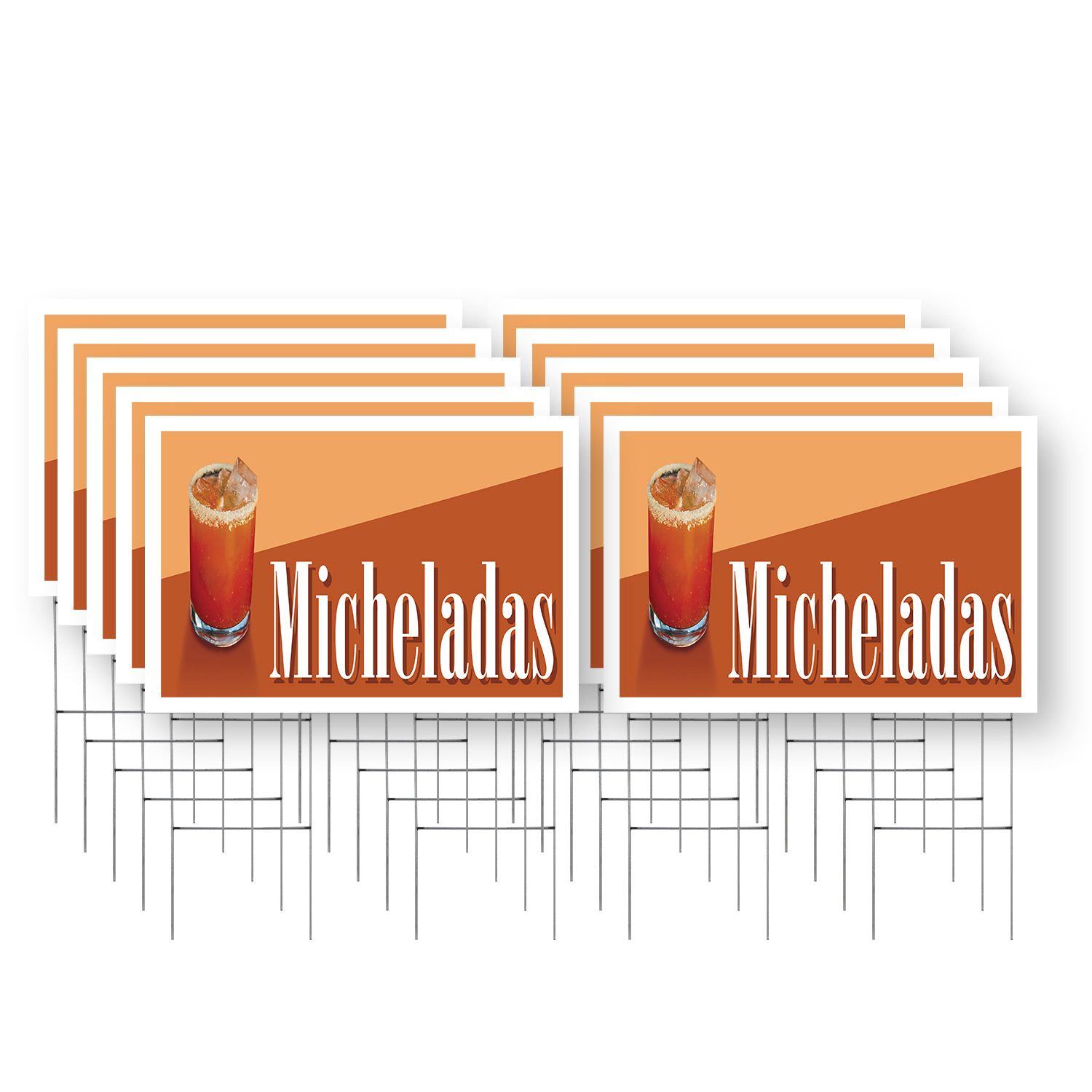 Micheladas Yard Sign 10 Pack of 24 Inch x 36 Inch Double Sided ...