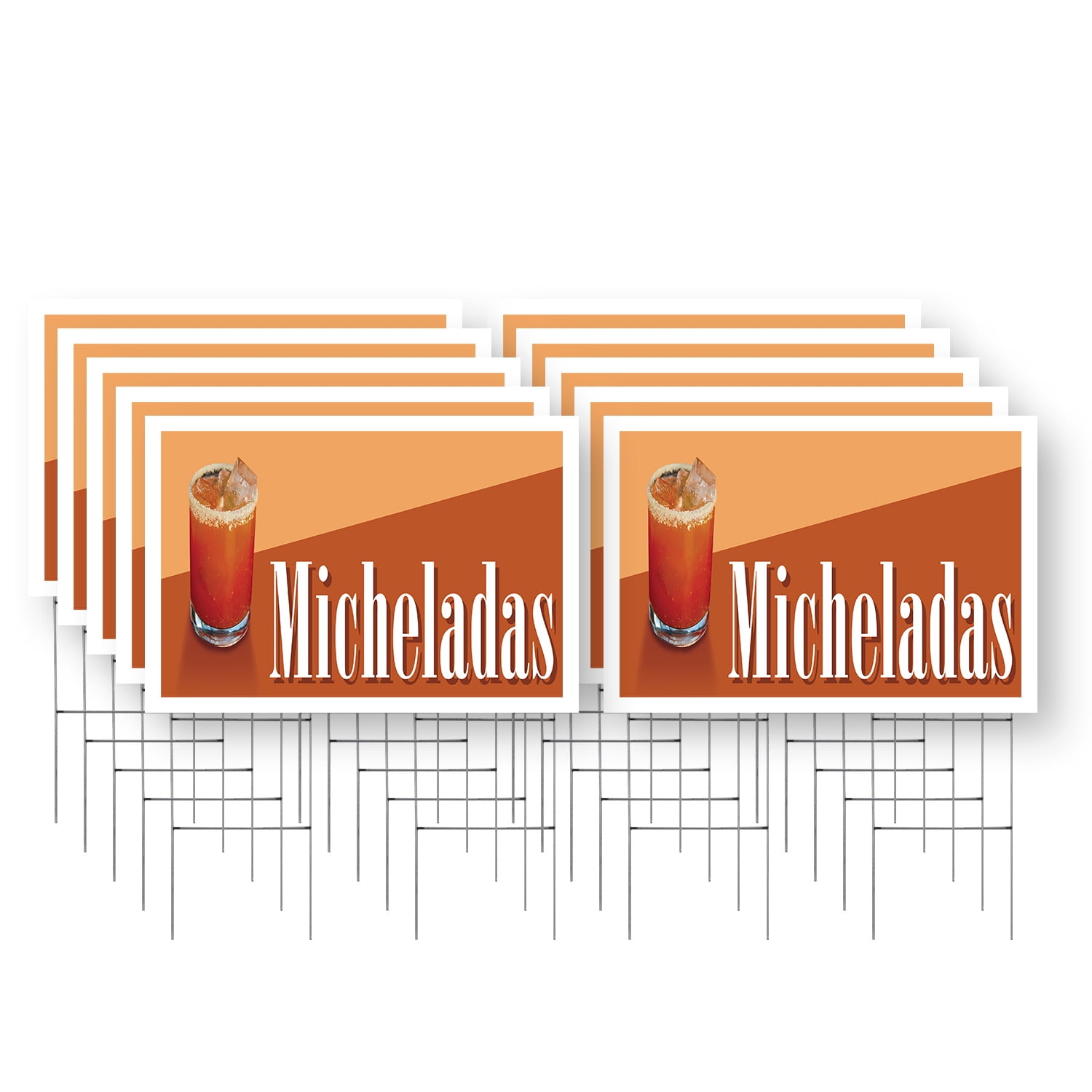 Micheladas Yard Sign 10 Pack of 24 Inch x 36 Inch Single Sided ...