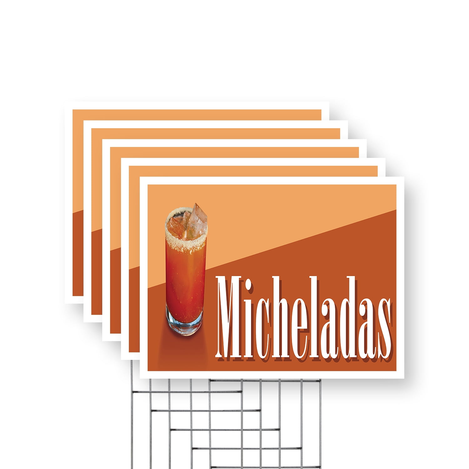 Micheladas Yard Sign 5 Pack of 12 Inch x 16 Inch Double Sided ...