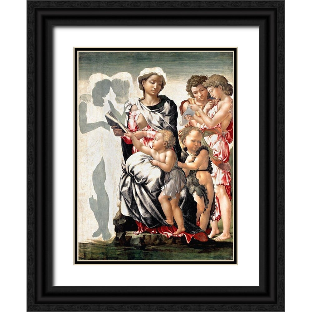 Michelangelo 11x14 Black Ornate Wood Framed with Double Matting Museum ...