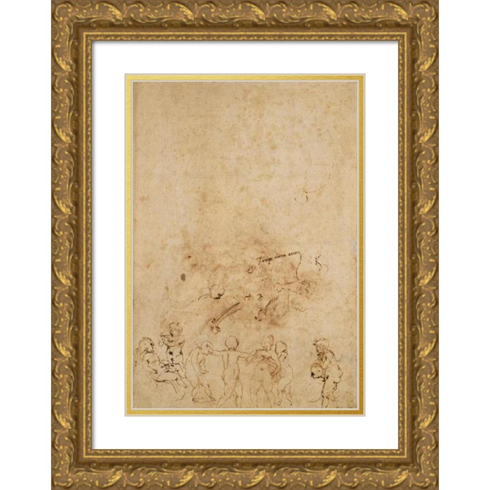 Michelangelo 14x18 Gold Ornate Wood Frame and Double Matted Museum Art ...