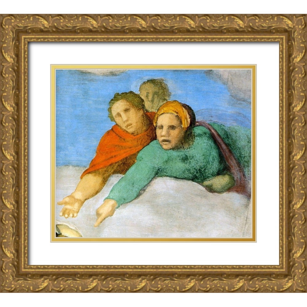 Michelangelo 23x20 Gold Ornate Wood Framed with Double Matting Museum ...