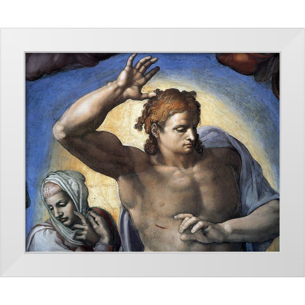 Michelangelo 24x20 White Modern Wood Framed Museum Art Print Titled ...