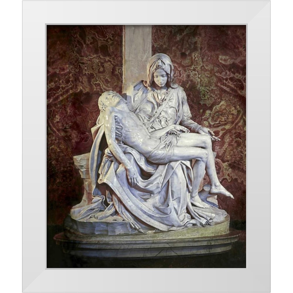 Michelangelo 26x31 White Modern Wood Framed Museum Art Print Titled ...