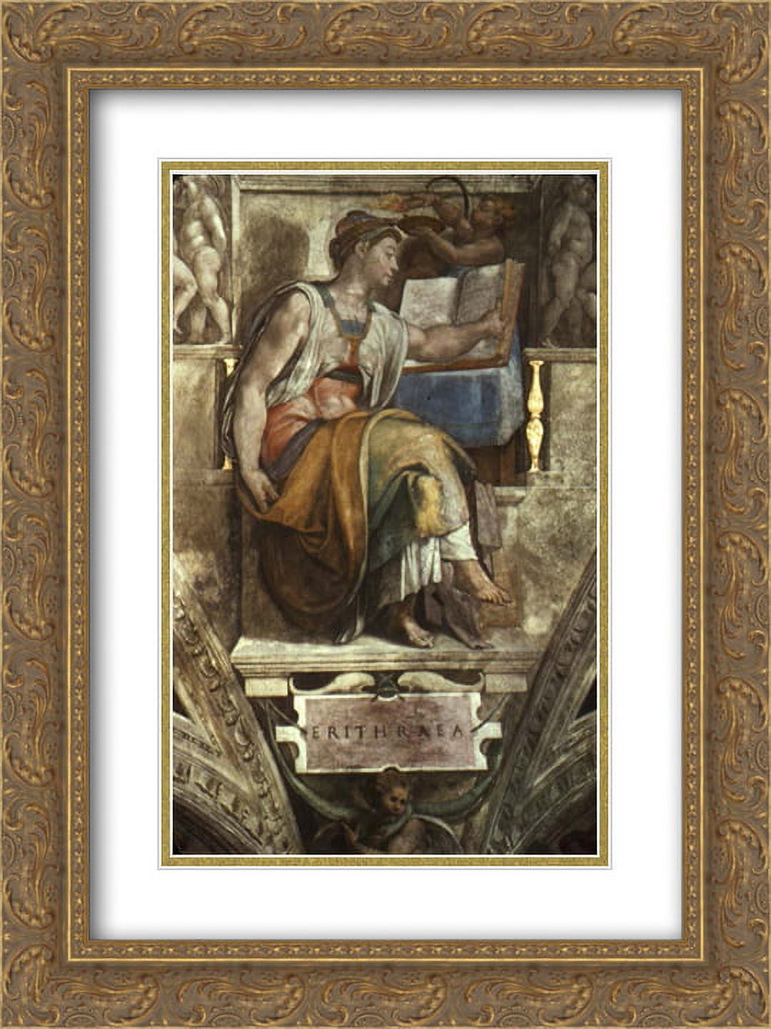 Michelangelo 2x Matted 20x24 Gold Ornate Framed Art Print 'Sistine ...