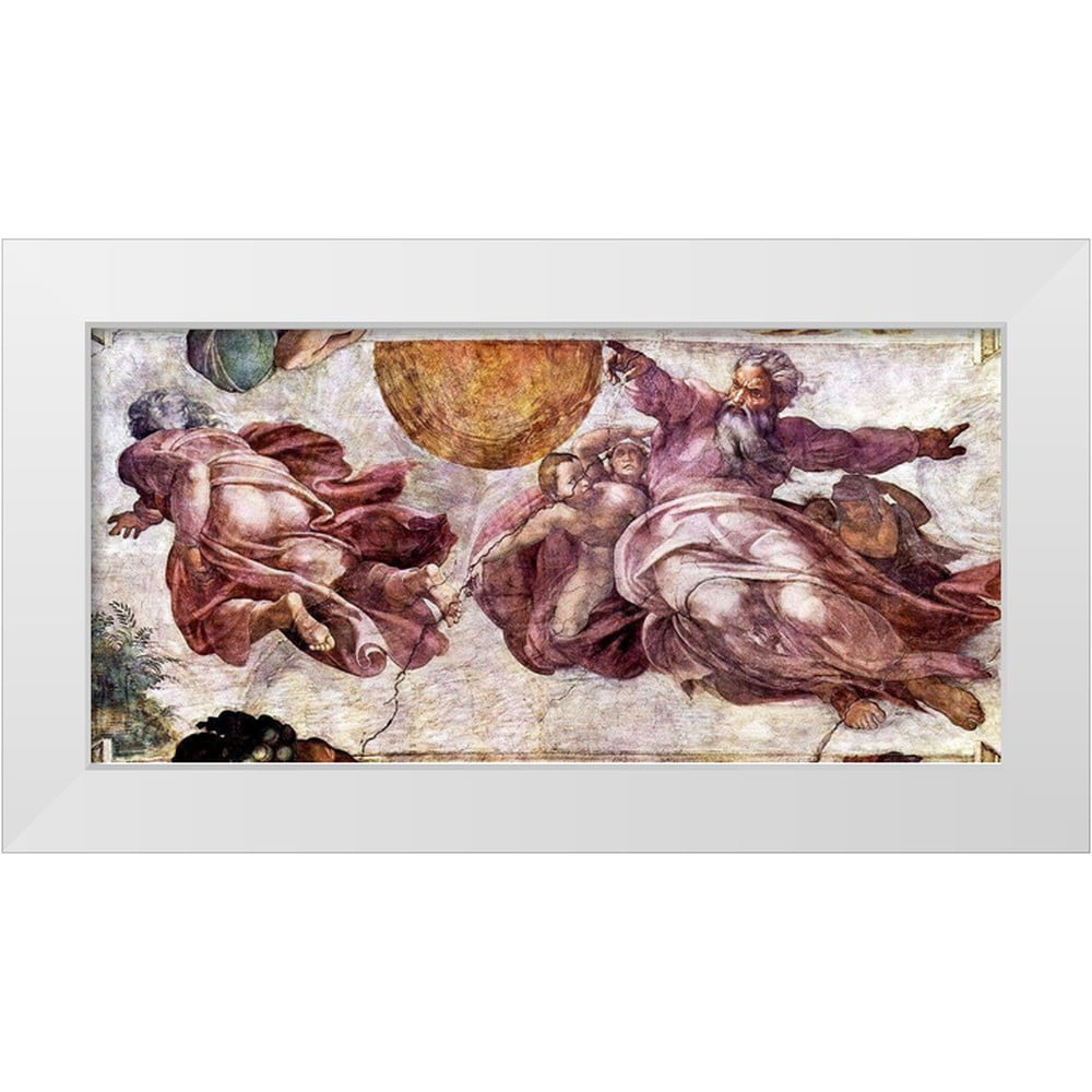 Michelangelo 32x17 White Modern Wood Framed Museum Art Print Titled ...